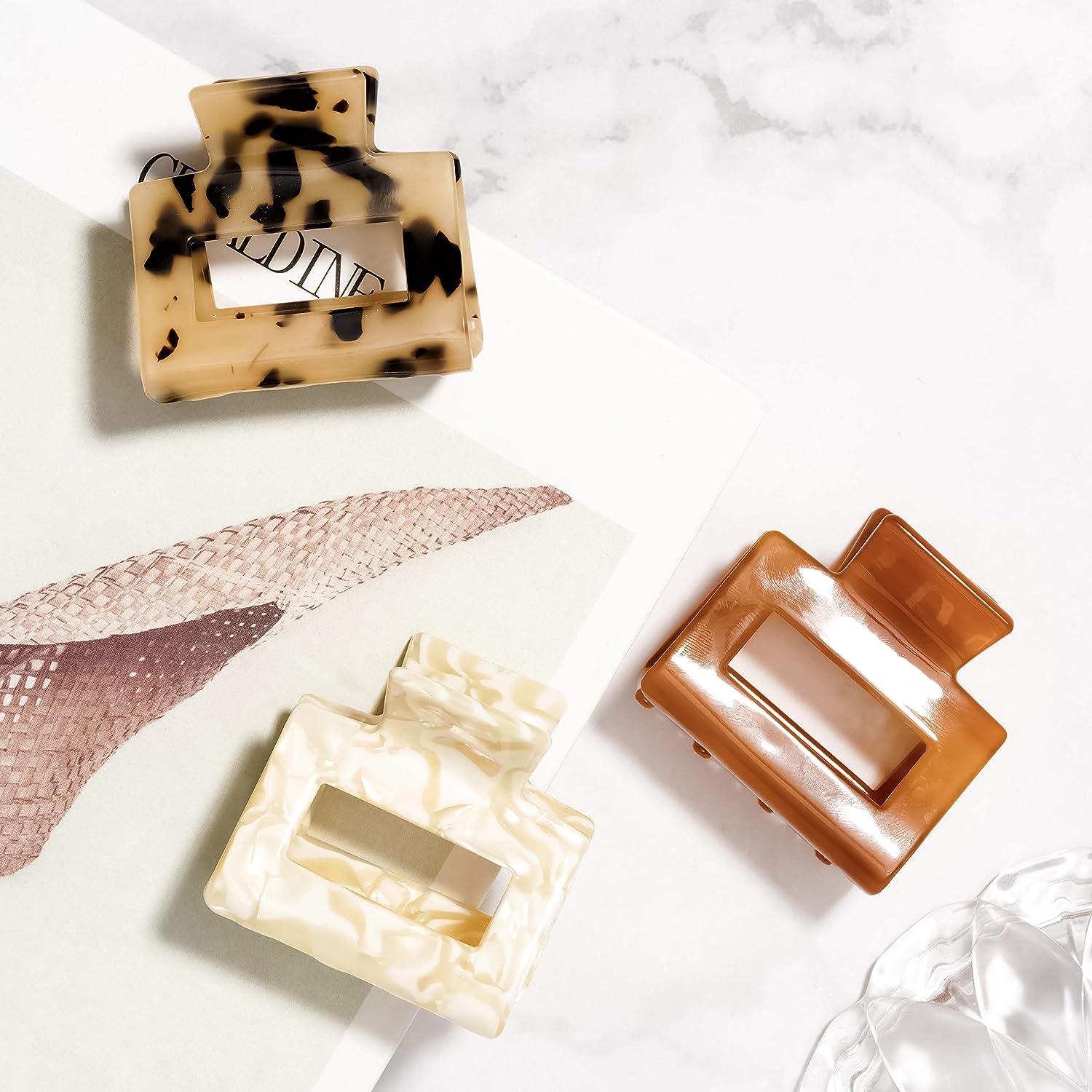 Naran Tortoise Hair Claw Clips - French Design Acrylic Clips (3pcs ...