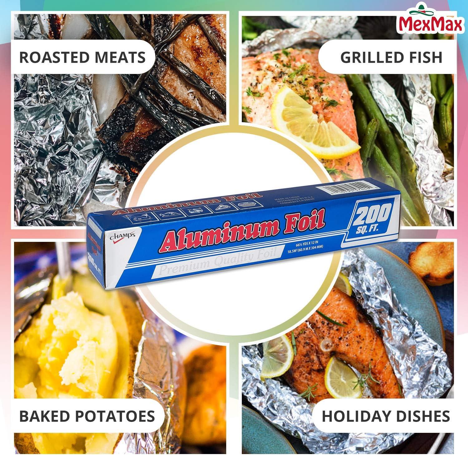 CHAMPS Standard Aluminum Foil - 200 Sq Ft Non-Stick Wrapping Paper for ...
