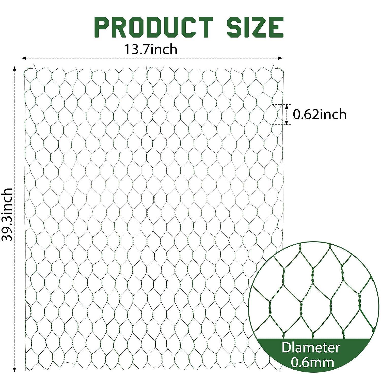 SATINIOR 2 Sheets Galvanized Chicken Wire Net 13.7 x 40 Inches for ...