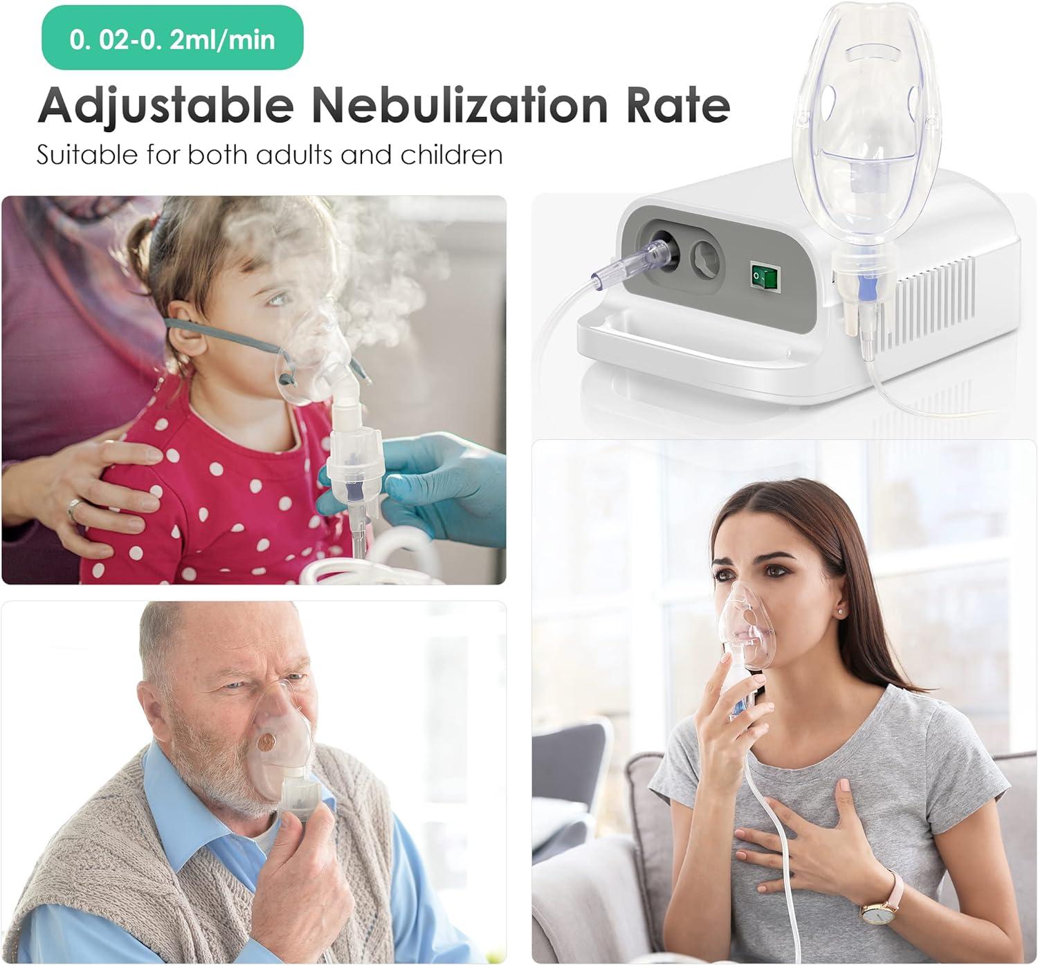 Patin Nebulizer Machine with 3 Sizes Mask Portable Nebulizer Machine ...