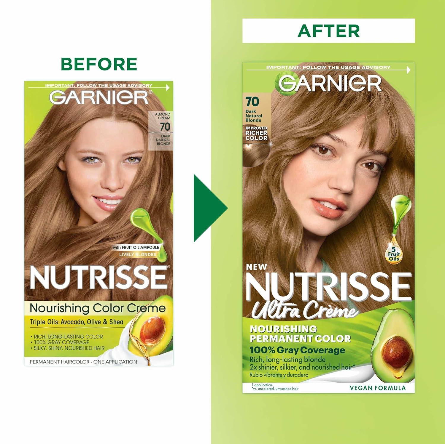 Garnier Nutrisse 70 Dark Natural Blonde Almond Cr me Hair Dye - 1 Count ...