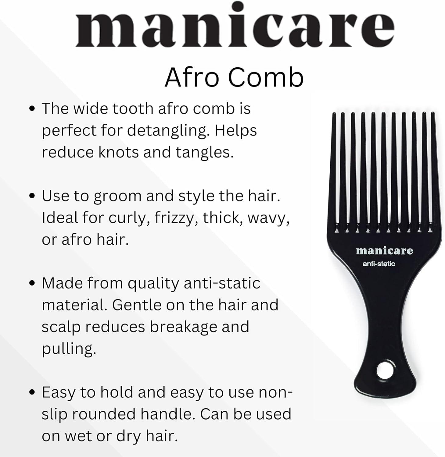 Manicare Afro Comb - Professional Hairdressing Tool for Curly, Wavy ...