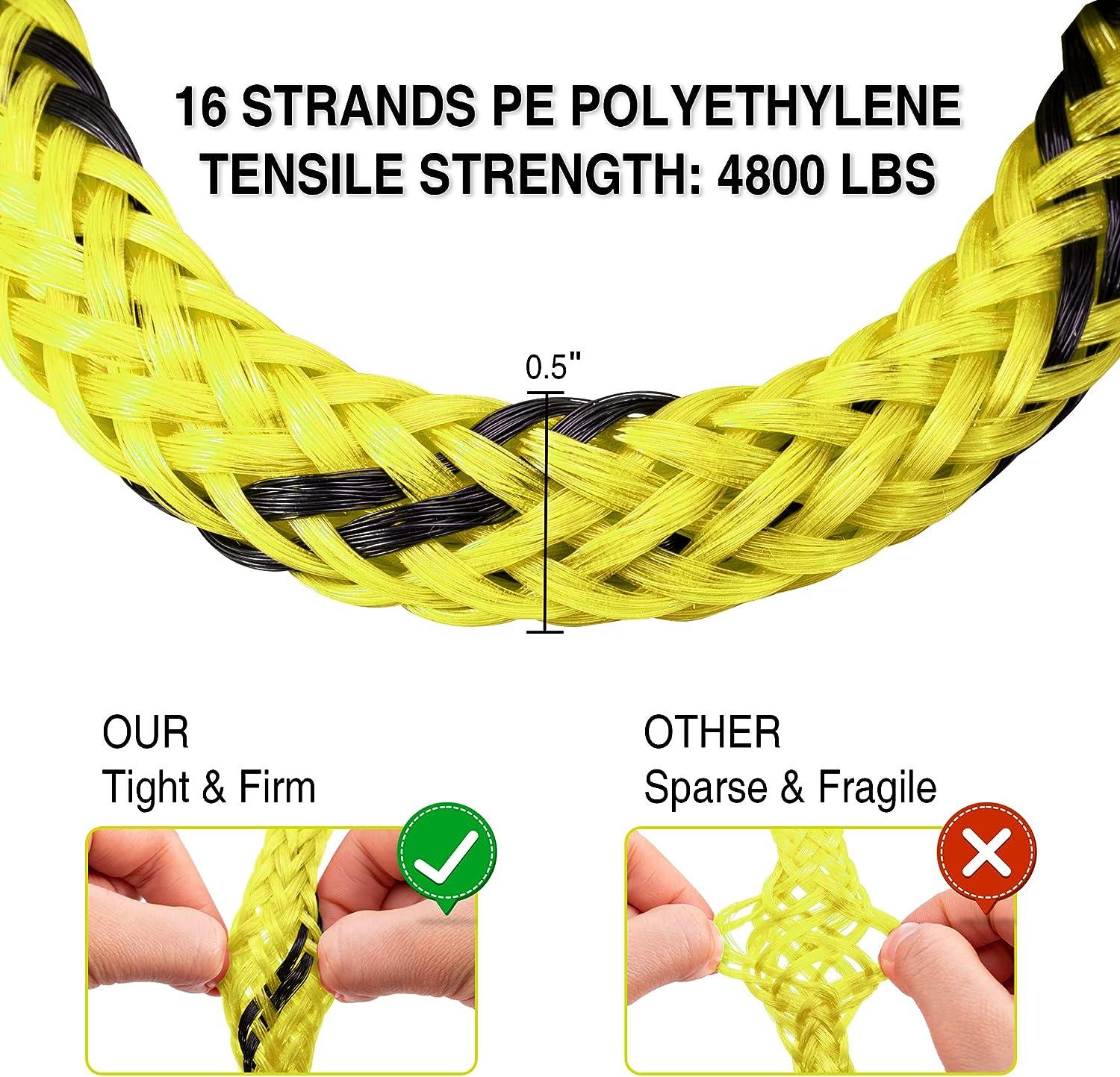16ft Heavy Duty Boat Tow Harness Tubing Rope with Quick Connector for 4 ...