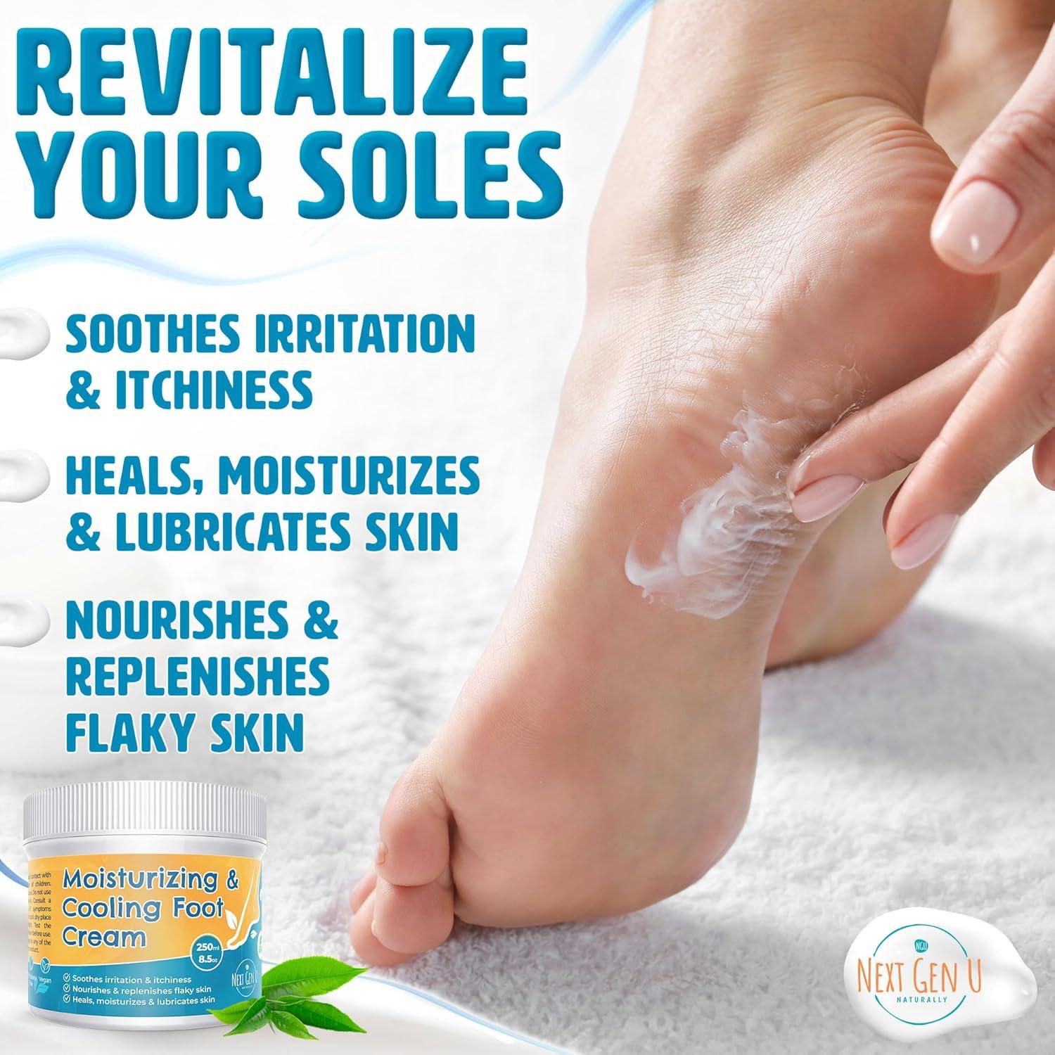 Next Gen U Moisturizing & Cooling Foot Cream (250ml) - Fast Relief for ...