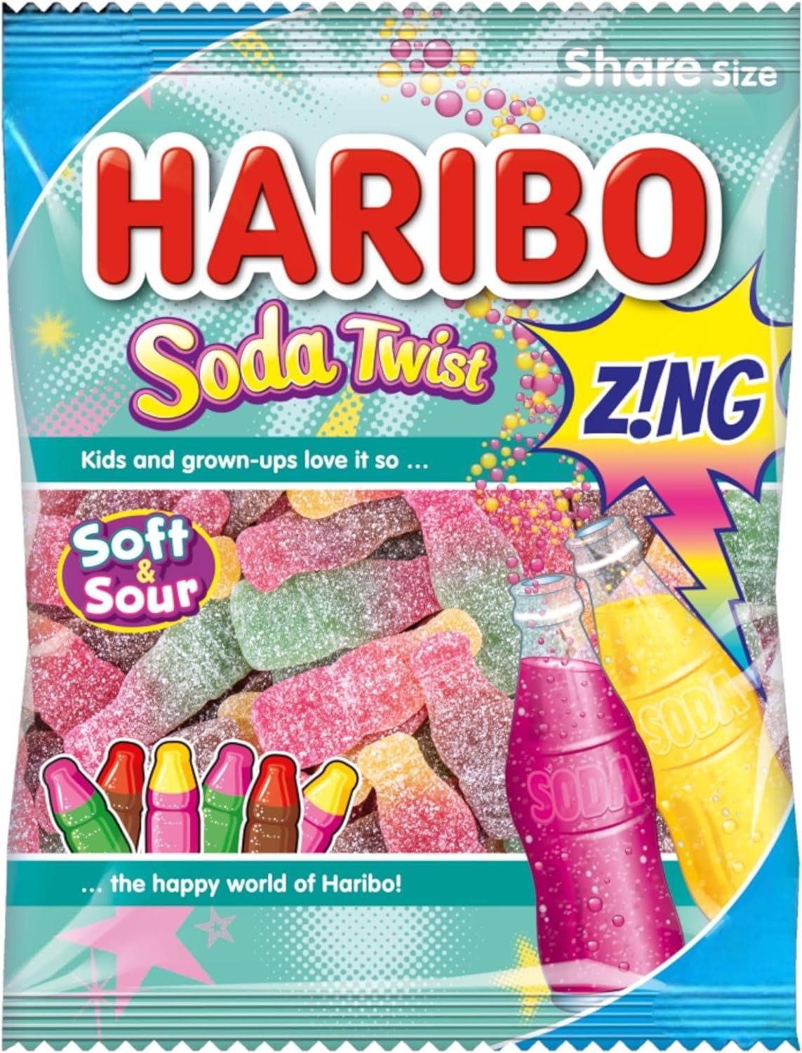 Soda Twist Zing Bottles Fizzy Gummy Sugar Coated Sweets 175g - 2x Share ...