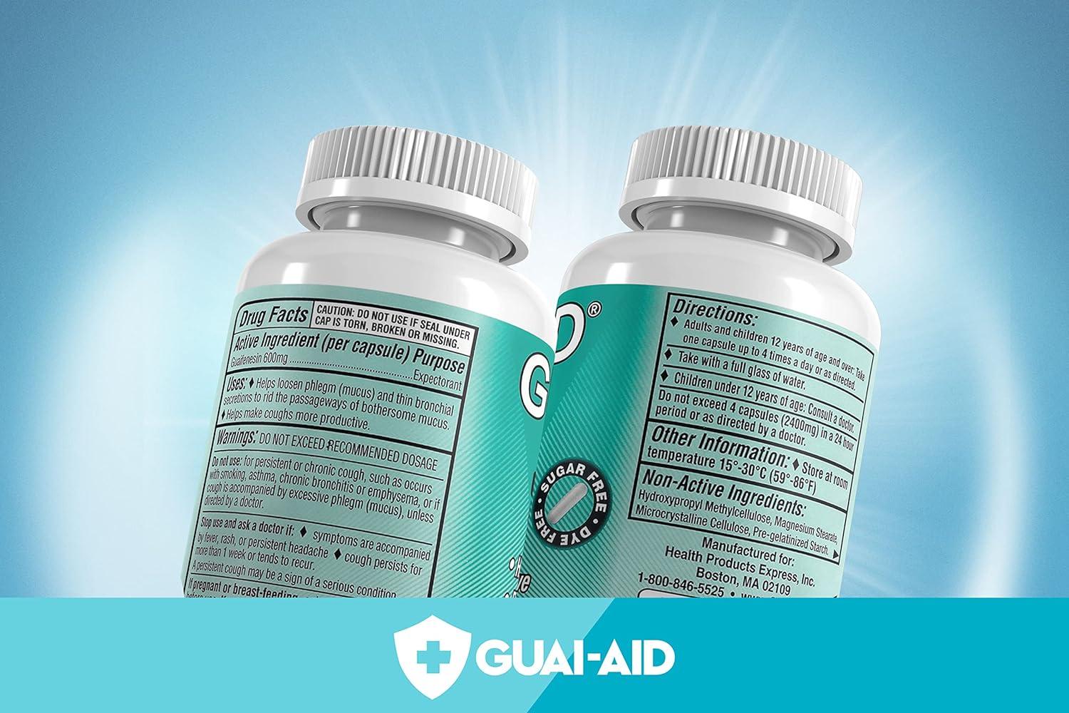 600 GUAI-AID Capsules - 6 Bottles of 100 Capsules | Fast-Acting Relief ...