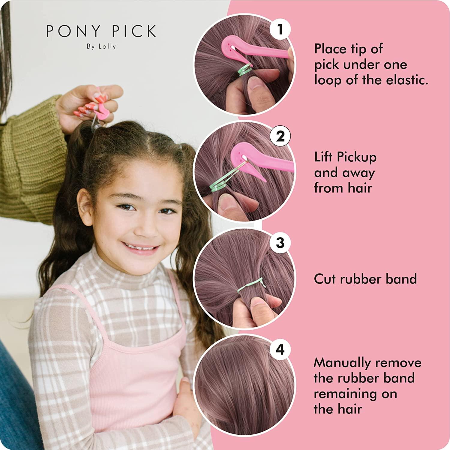 PONY PICK By Lolly - Elastic Rubber Bands Cutter for Hair - Pain Free ...
