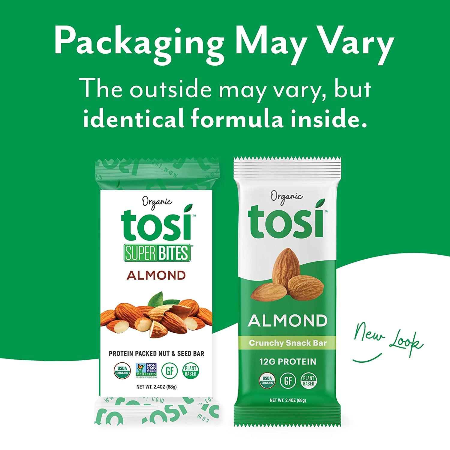 Tosi Organic SuperBites Vegan Snacks 2.4oz (Pack of 12) Gluten-Free ...