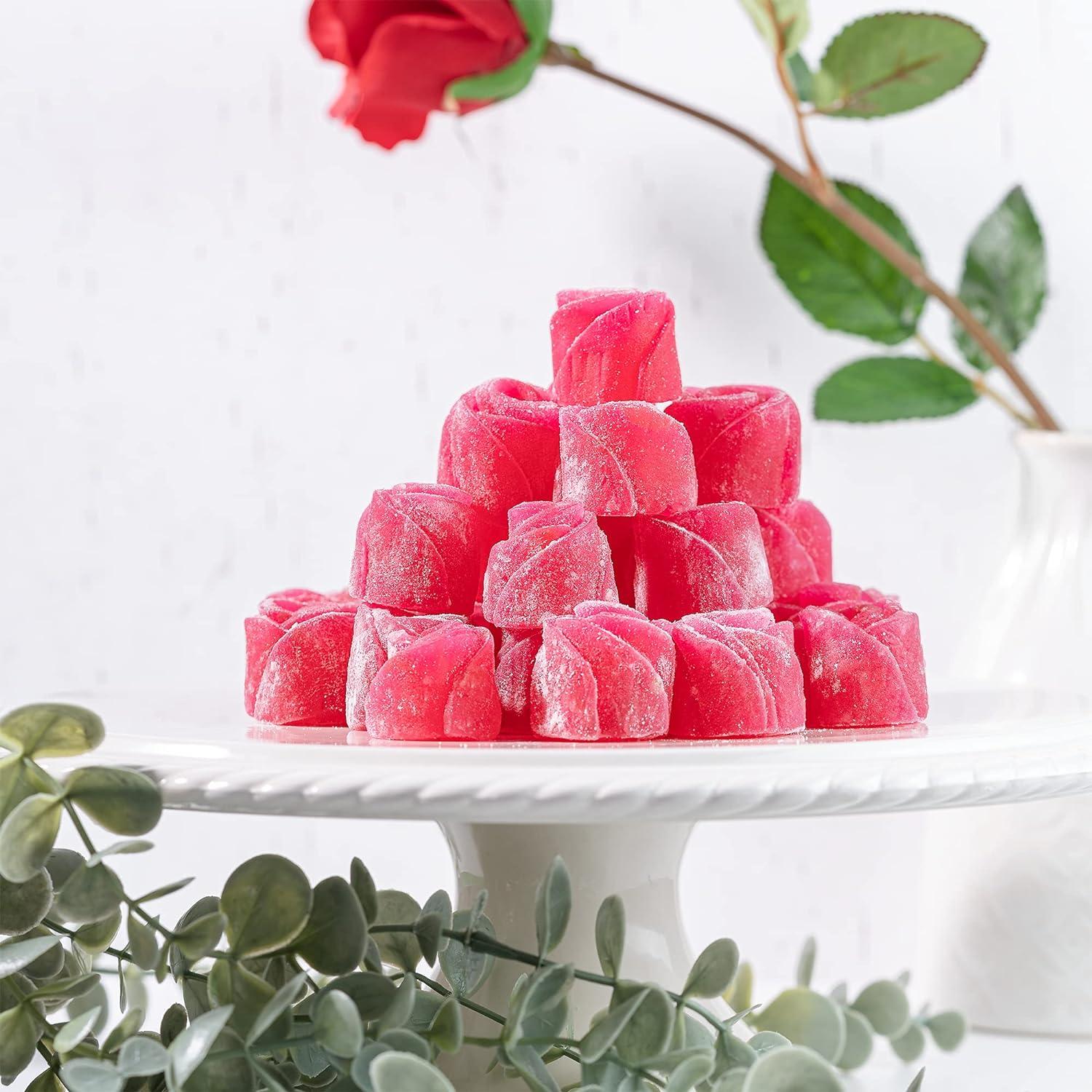 Rose Turkish Delight Lokum Hand crafted Shaped flower Dessert Gourmet ...