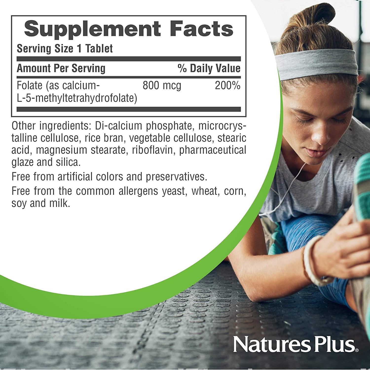 Buy Nature's Plus Folic Acid 800 mcg - 90 Tablets | High Potency Supplement | Buy Now with ...