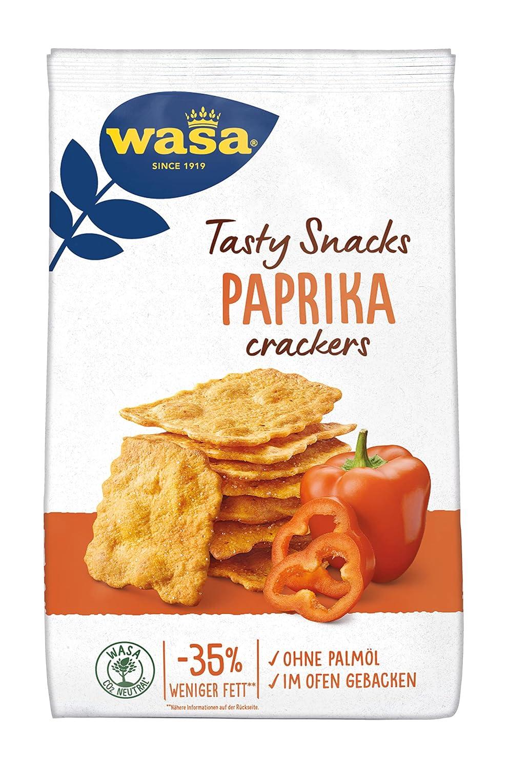 Wasa Tasty Snacks Cracker Paprika - Crispy Spicy Crackers (150g ...