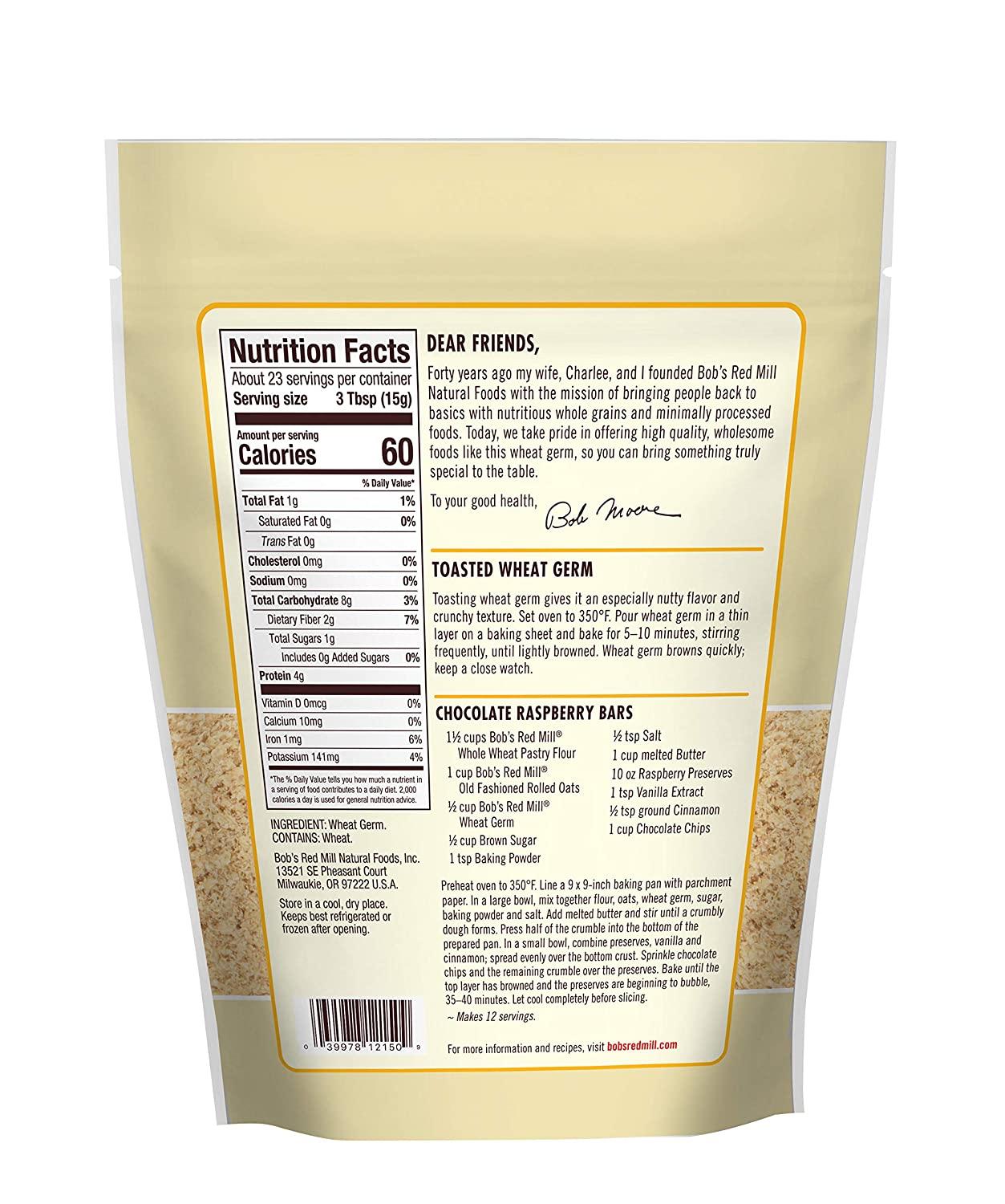 Bob's Red Mill Wheat Germ 12oz - Nutrient-Rich Superfood (1 Pack)