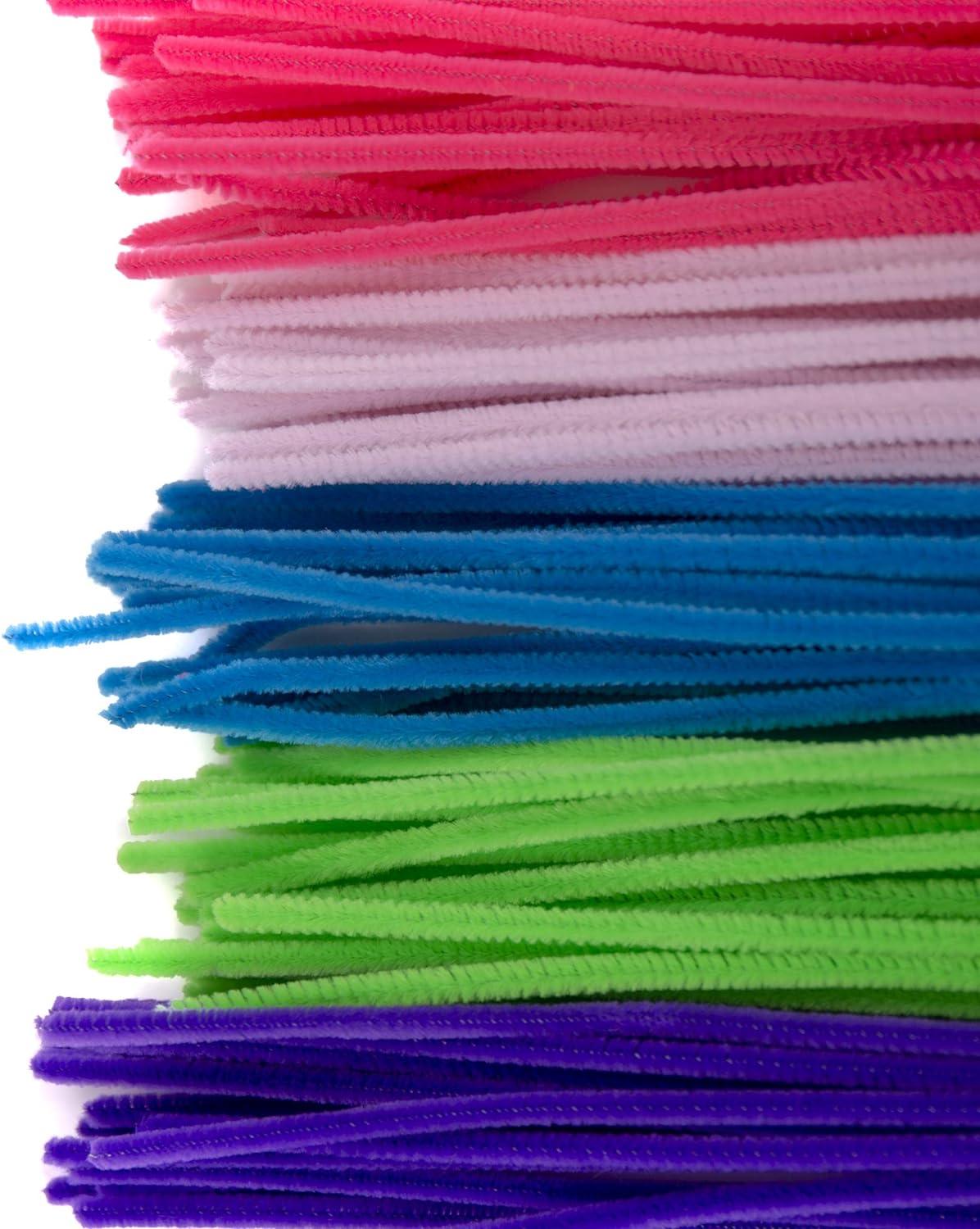 200 Pastel Fuzzy Sticks Value Pack - 12 Inch Chenille Stems in 6 Colors ...
