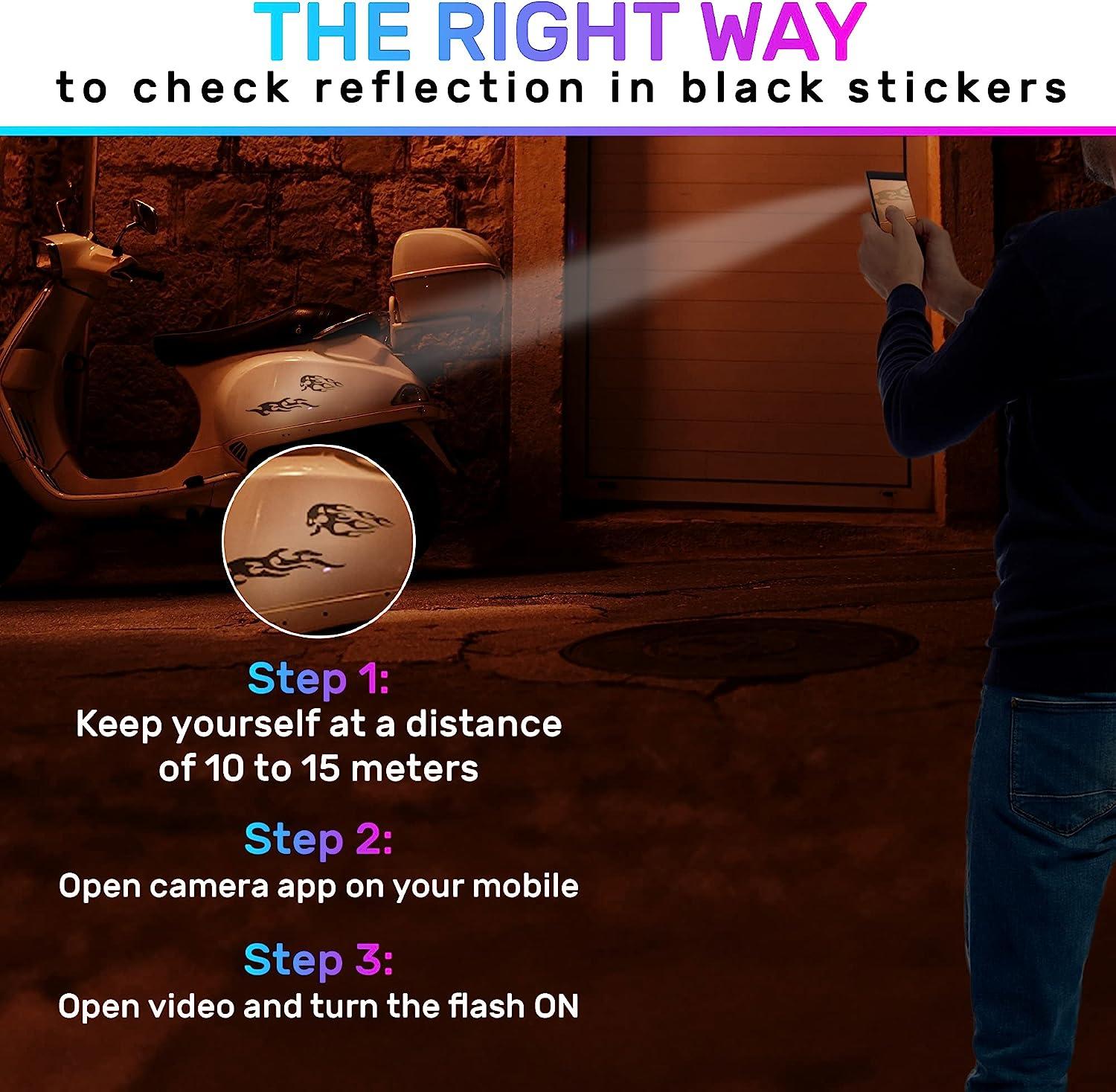 67pcs Blue Reflective Stickers Kit | Self-Adhesive Bike Decals for Safety | Helmet, Motorcycle ...