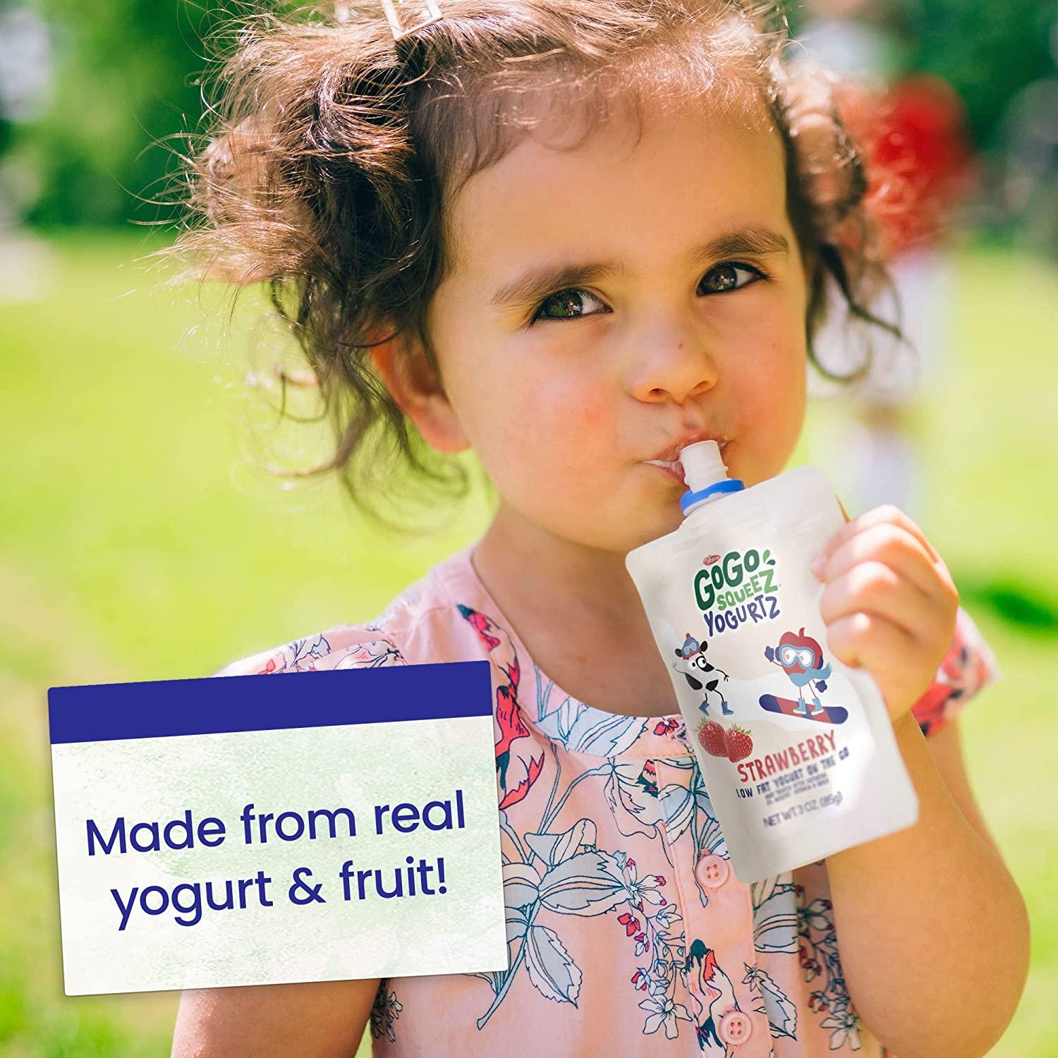 GoGo squeeZ YogurtZ Variety Pack - Strawberry Banana 3 oz (20 Pouches) | Healthy Kids Snacks, No ...