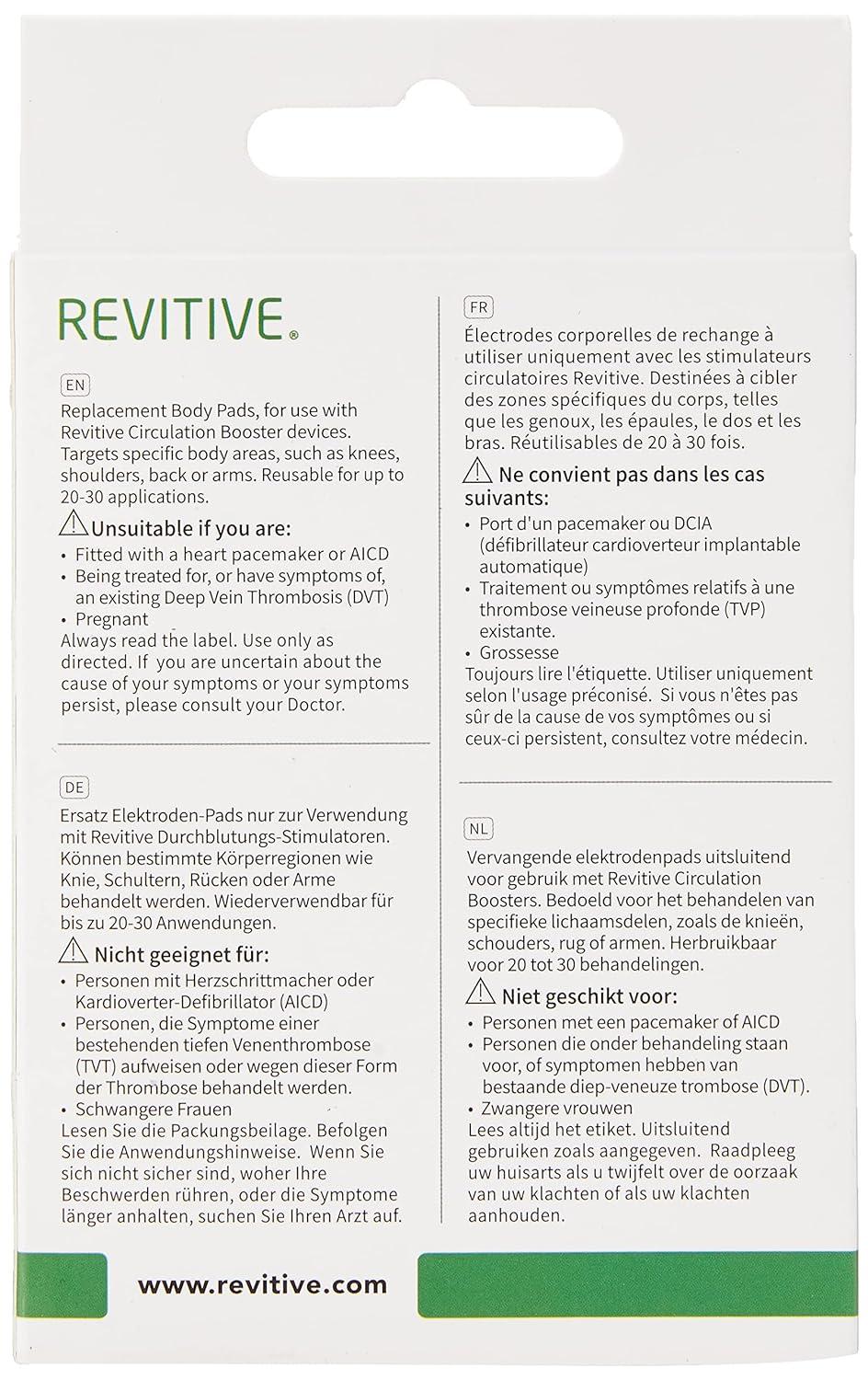 REVITIVE Electrode Body Pads - Top Quality Muscle Stimulation Pads ...