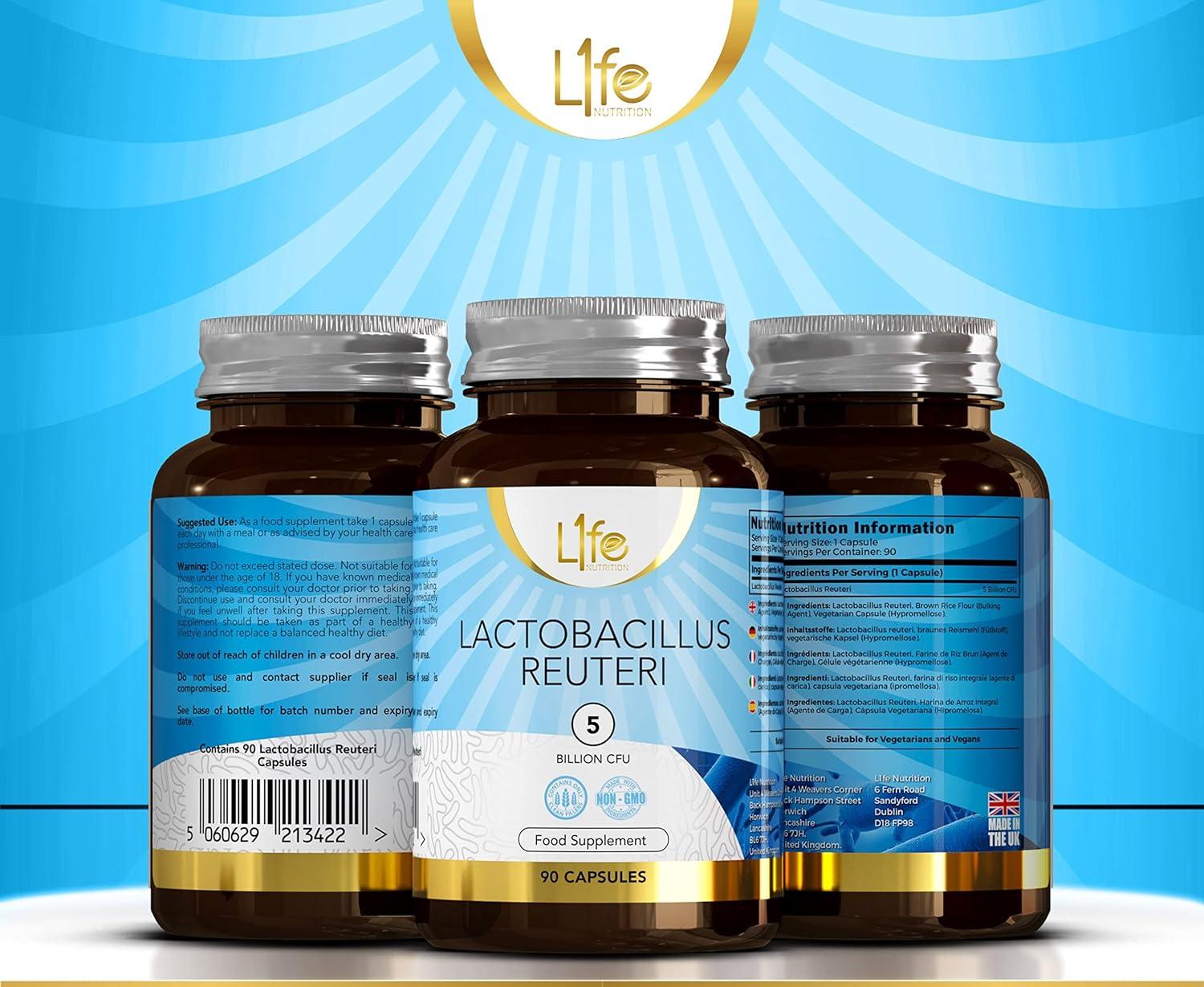 LN Lactobacillus Reuteri 90 Capsules - 5 Billion CFU High Strength ...