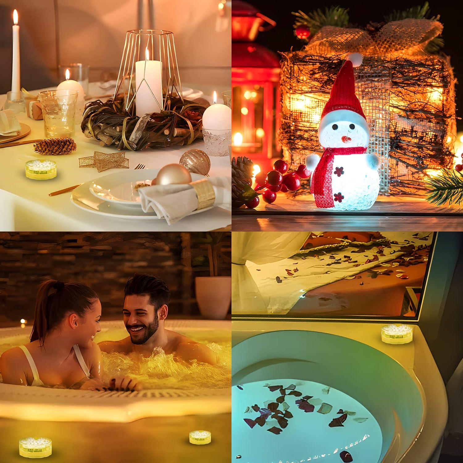 Hot Tub Lights (4 Pack) Submersible LED Lights with RF Remote ...