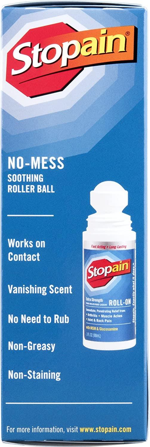 Stopain Extra Strength Pain Relief Roll-On 3 Ounce Relief for Muscle ...