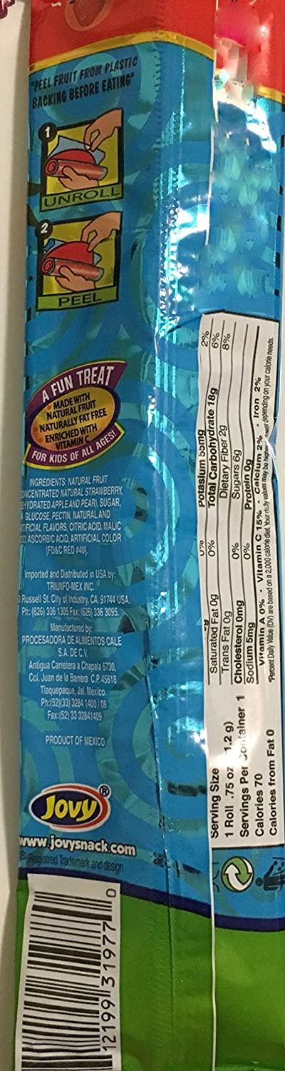 0.75oz Jovy Fruit Roll Snack Strawberry - 16 Single Packets | Buy Now ...