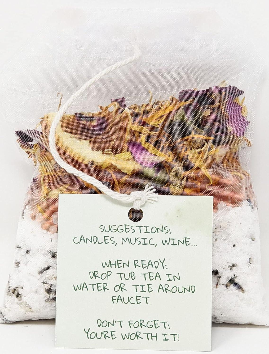 Natural & Organic Tub Tea with Bath Salts - Handmade Herbal Soak for ...