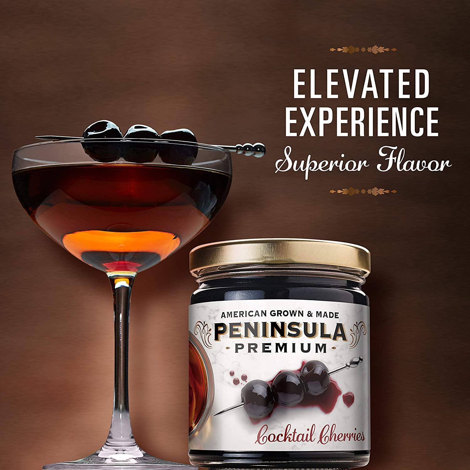 Peninsula Premium Cocktail Cherries | Award-Winning Deep Burgundy-Red ...