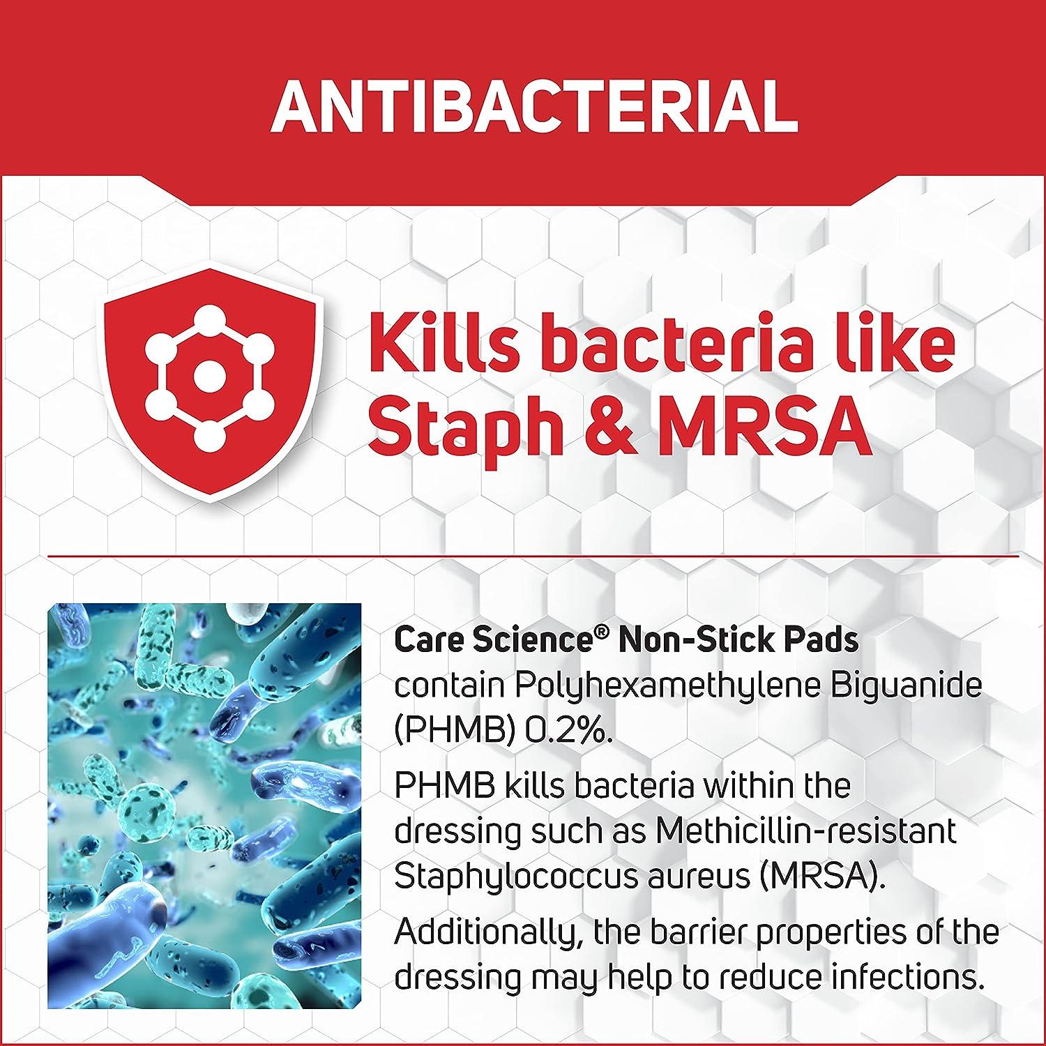 Care Science Antibacterial Non-Stick Pads 3 x 4 in 100 ct - Wound ...
