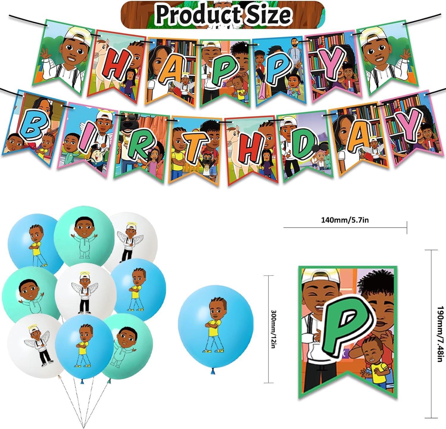 For Jools TV Cartoon Theme Birthday Party Pack: Banner Cake Topper ...