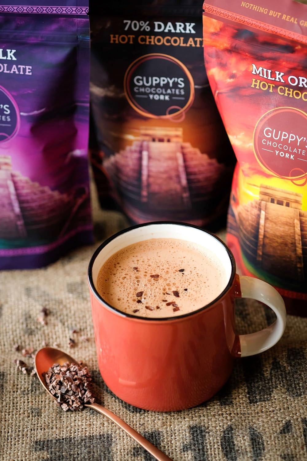 Guppy's Chocolates York | Milk Hot Chocolate Flakes | 44% Luxury Real ...