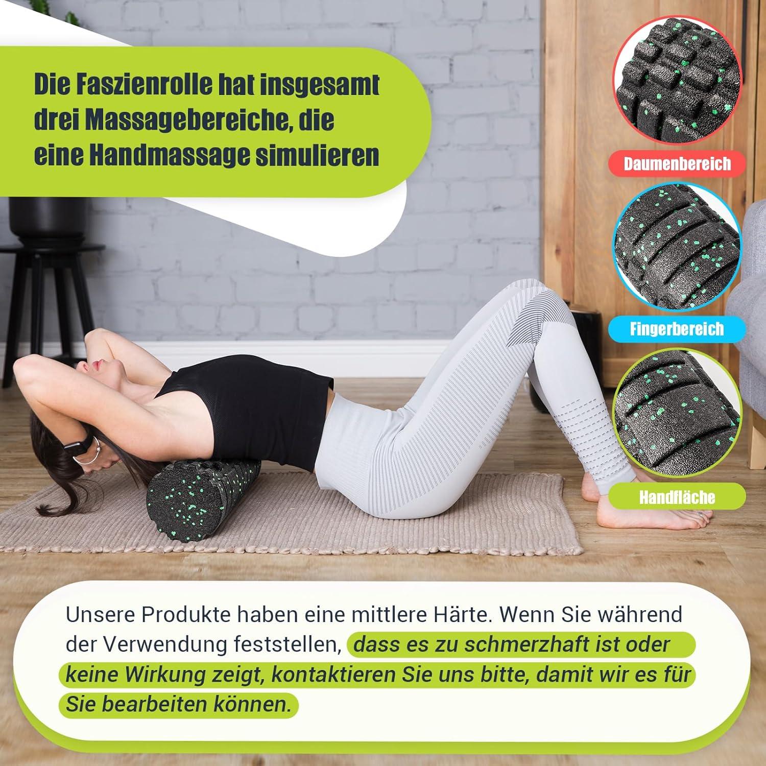 Gymer 3D Textured Foam Roller - Medium Hardness Massage Roller for ...