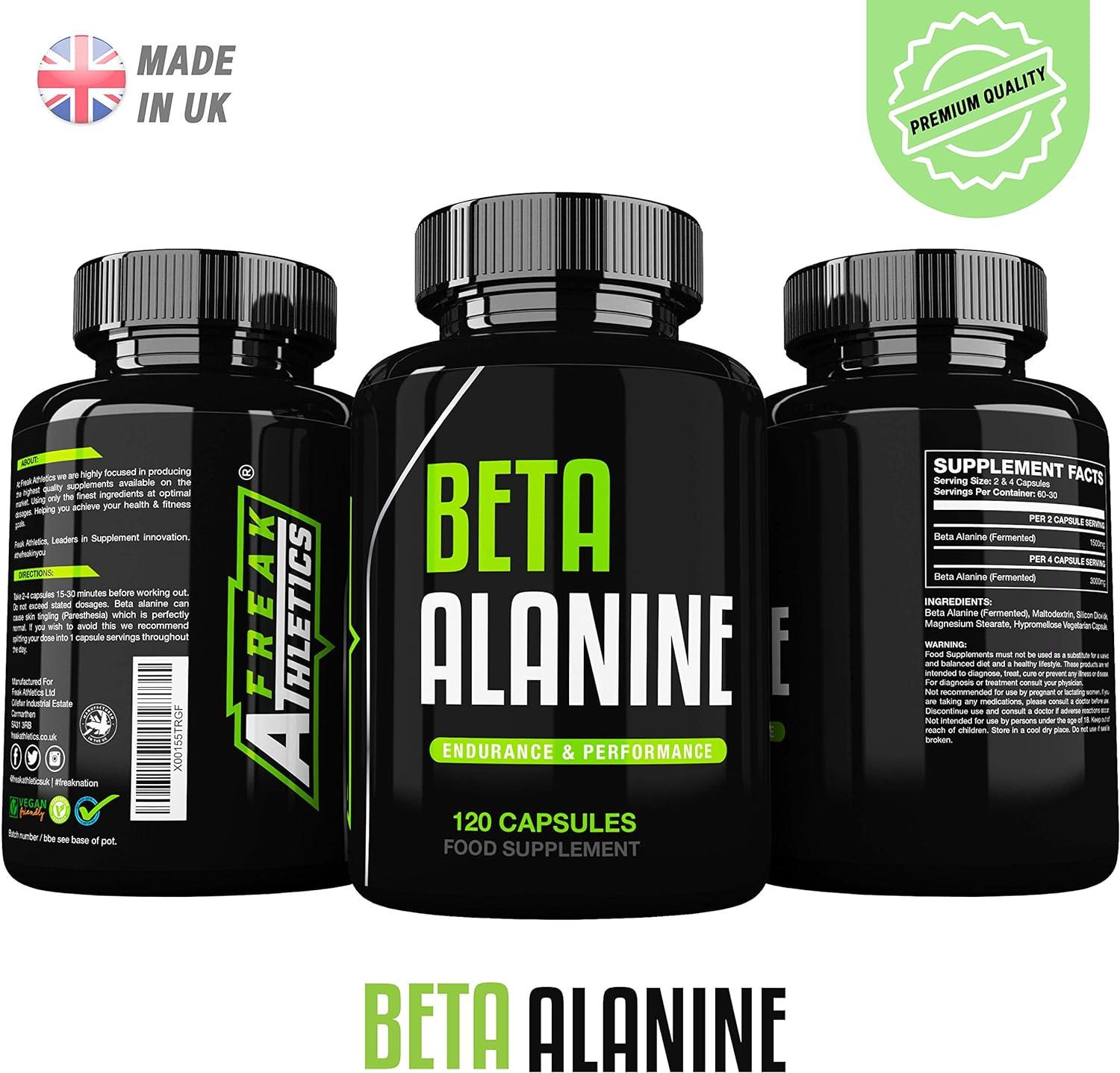 Beta Alanine 1500mg - 120 Capsules Amino Acid Supplement for Men ...