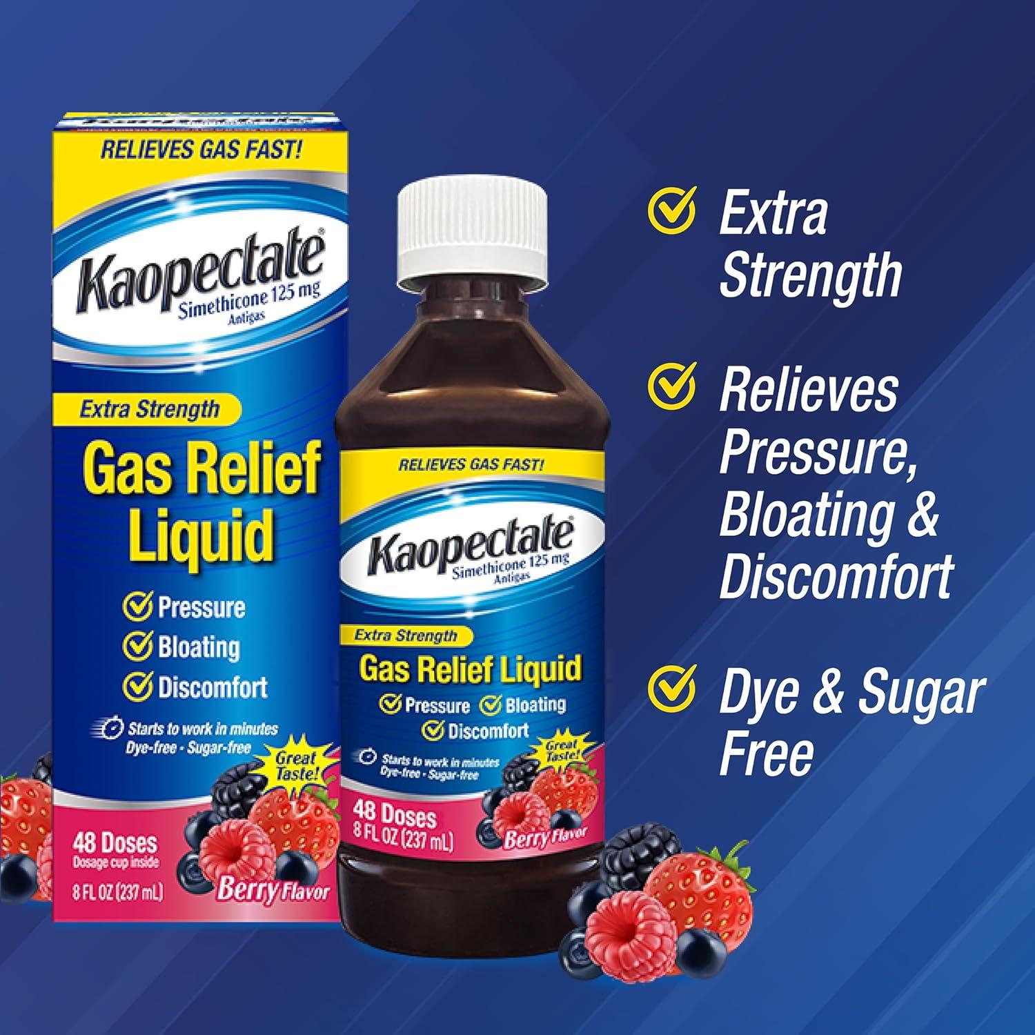 Kaopectate Extra Strength Gas Relief Liquid - Mixed Berry Flavor 8 oz ...