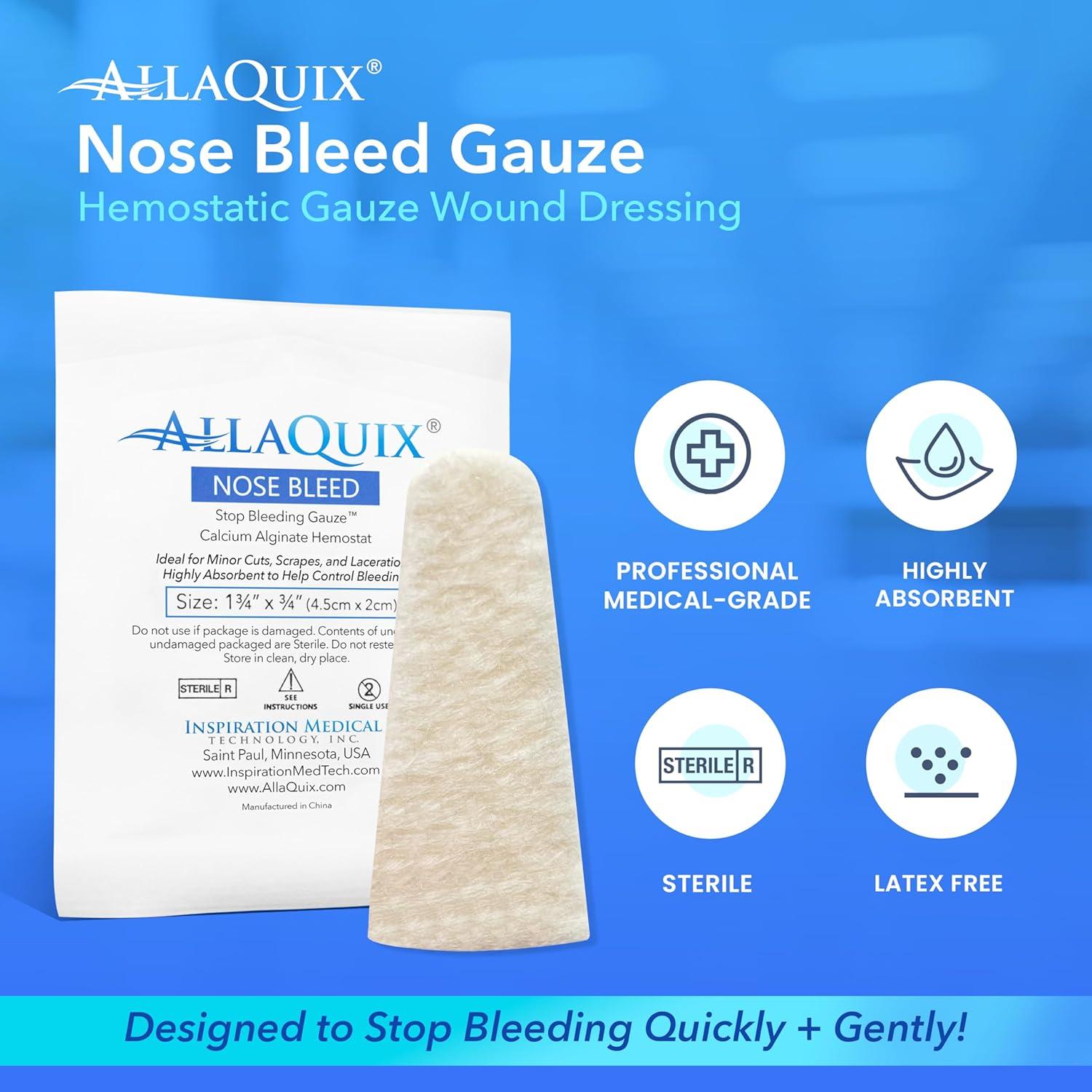 Stop Bleeding Quick Pack - AllaQuix Hemostatic Blood Stoppers (Gauze ...