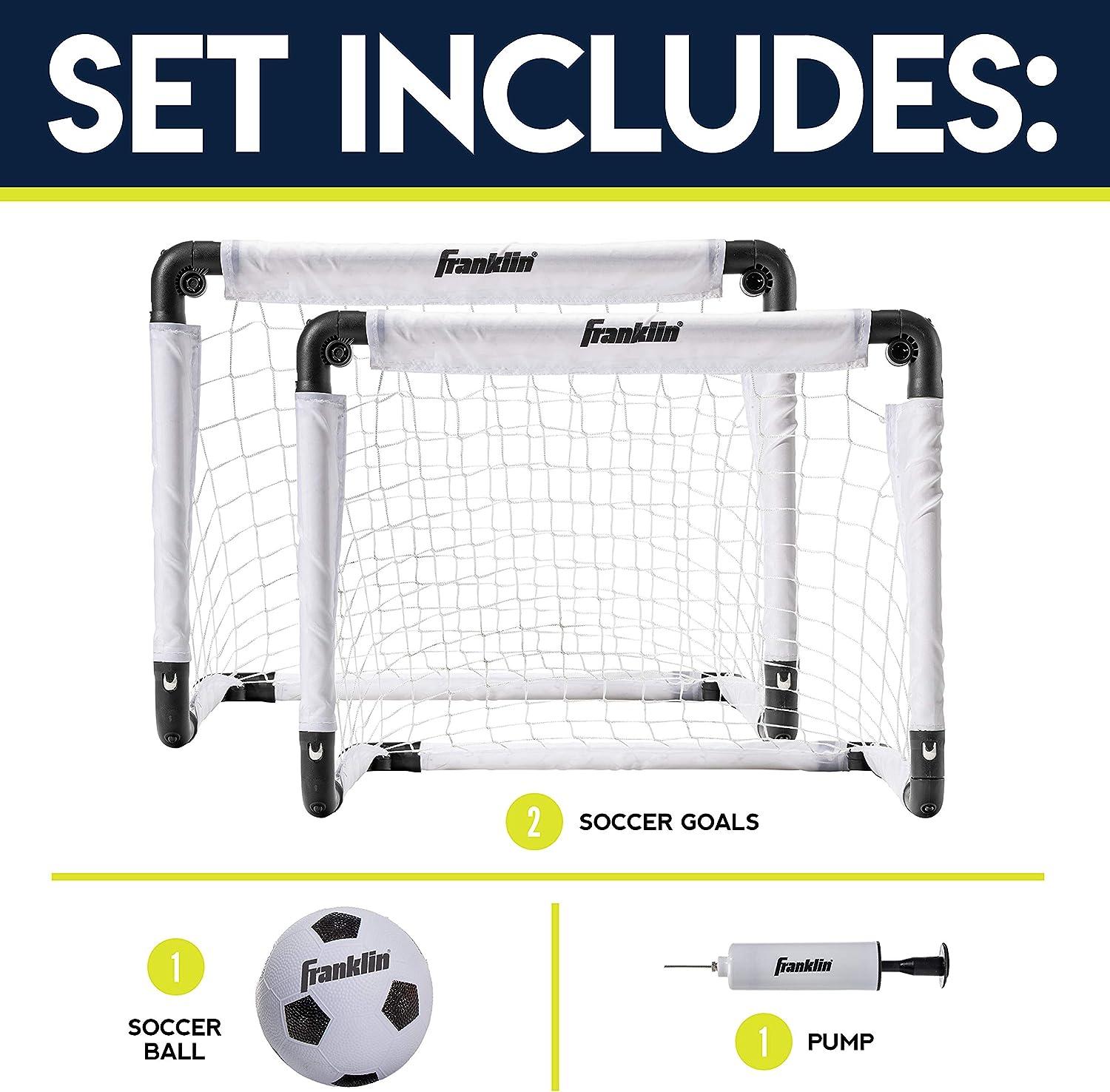 Franklin Sports Kids Mini Soccer Goal Set - Indoor/Backyard Net with ...