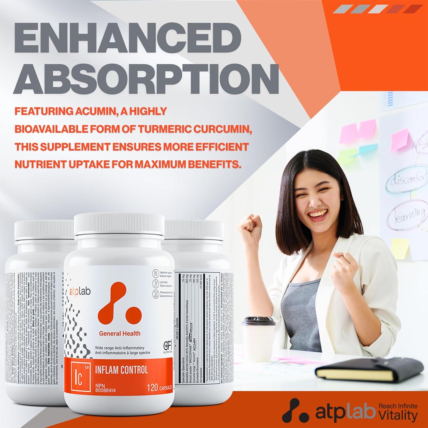 ATP LAB Inflam Control 120 Capsules - Joint & Muscle Support with ...