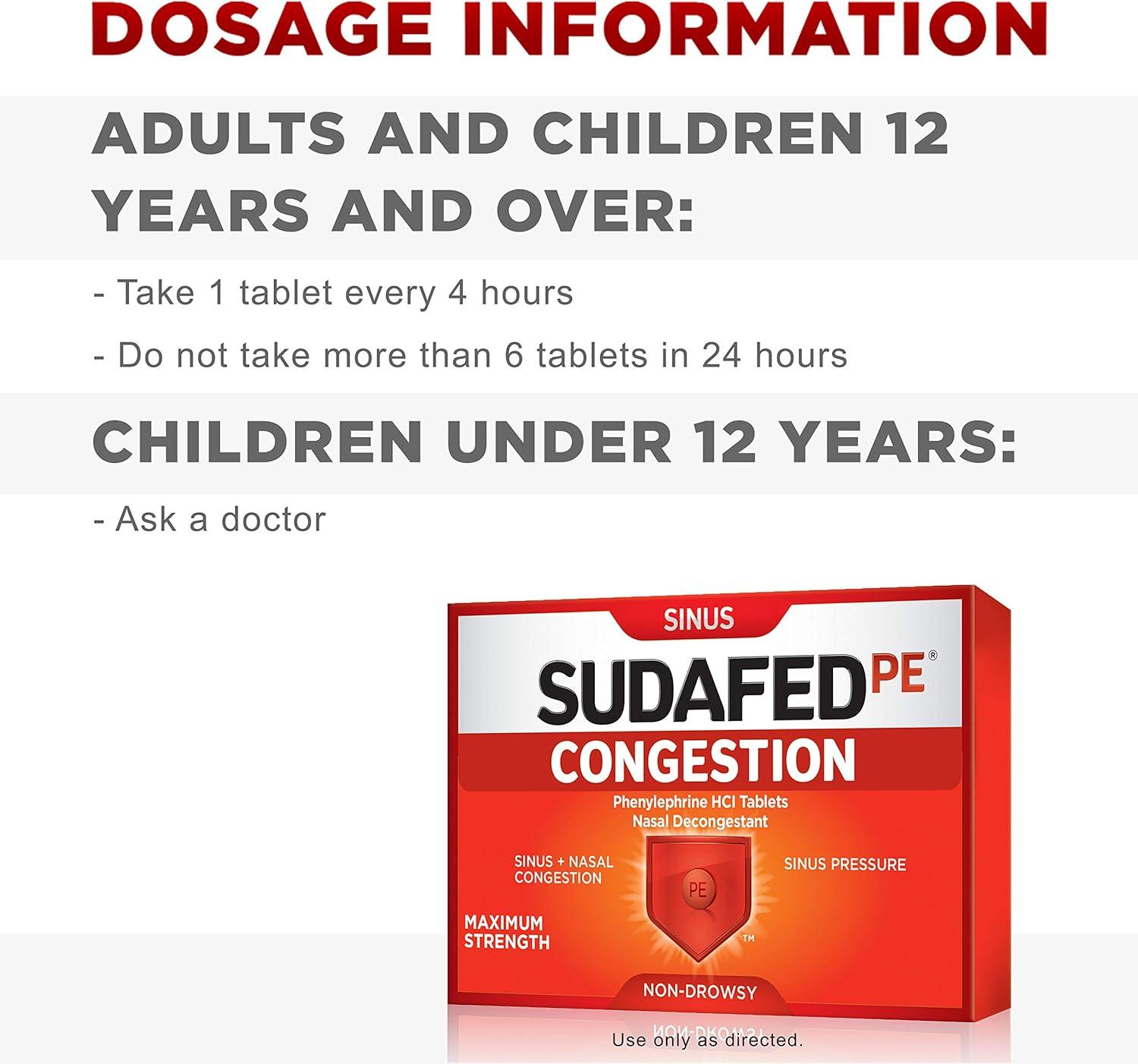 Sudafed PE Maximum Strength Non-Drowsy Decongestant Tablets - 36 ct ...