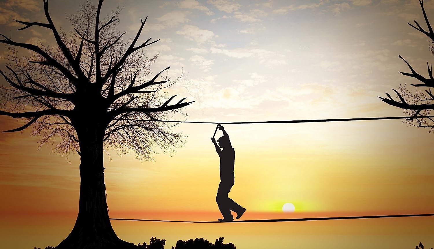 Flybold Slackline Kit - 57 ft Line with Training Line | Tree Protectors ...