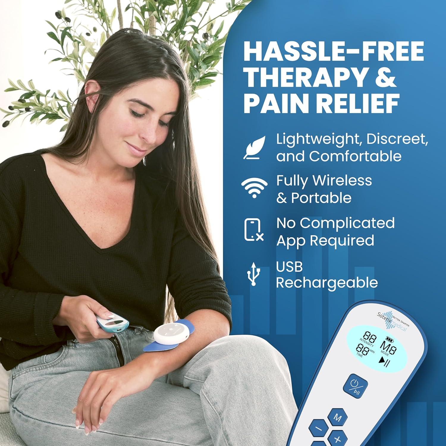 PainX Wireless TENS Unit - Portable Muscle Stimulator for Back Knee ...