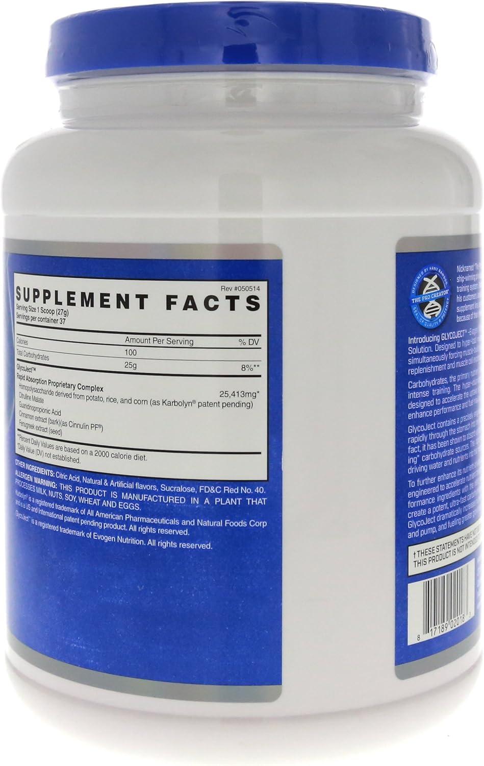 Evogen GlycoJect - Extreme Karbolyn Carbohydrate Powder Cherry | 36 ...