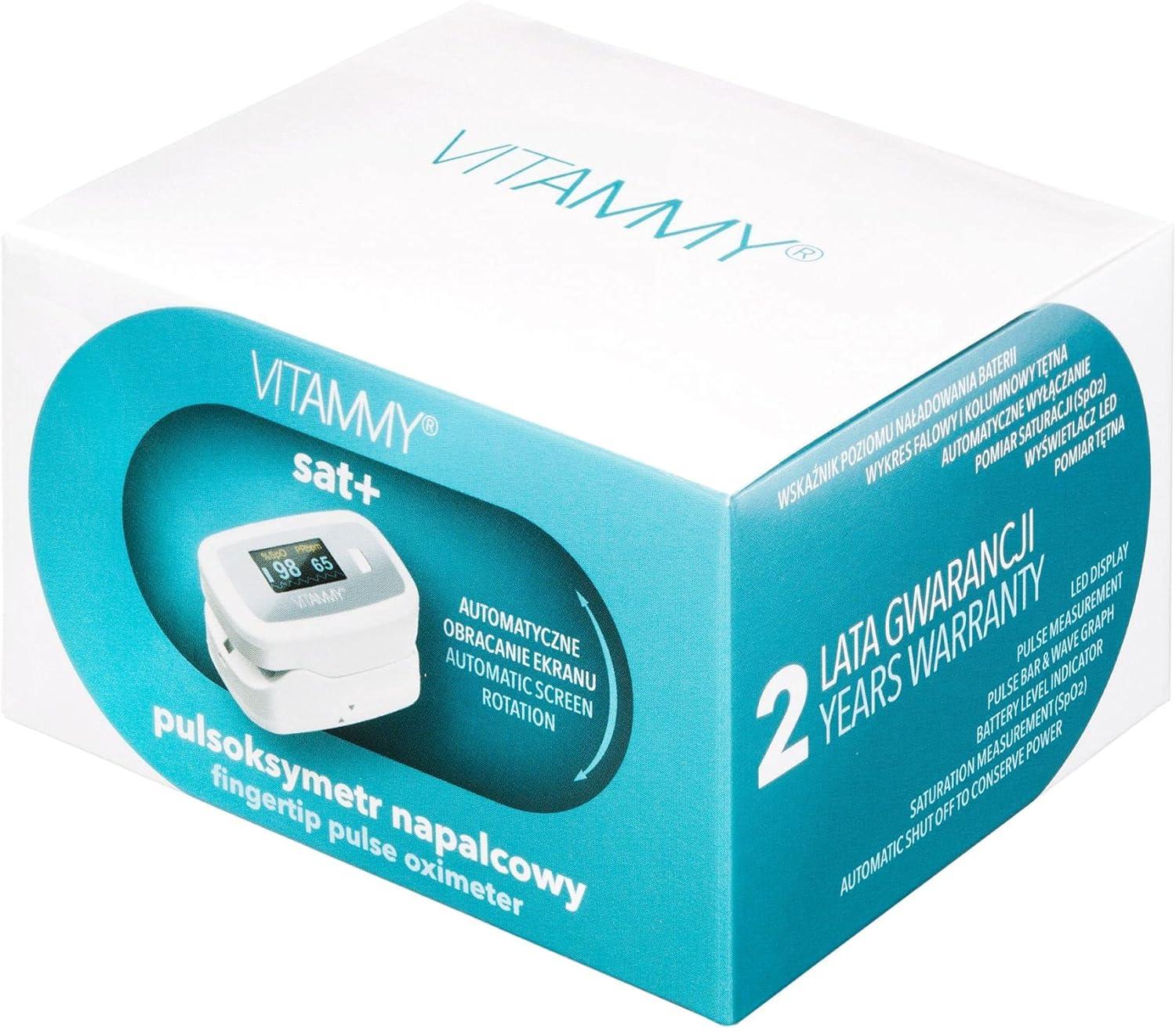 VITAMMY Sat+ Medical Pulse Oximeter - OLED Precision Screen One-Touch ...