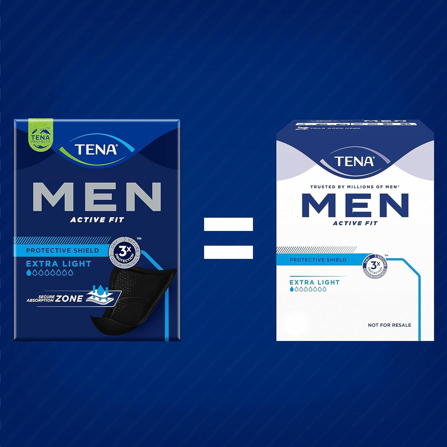 TENA MEN Protective Shield Extra Light - 112 Individually Packaged ...