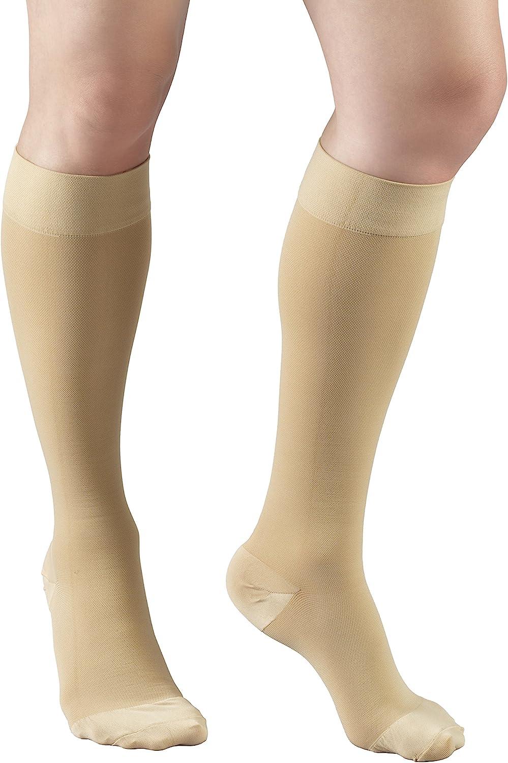 Truform 20-30 mmHg Compression Stockings - Large Beige Knee High (1 ...