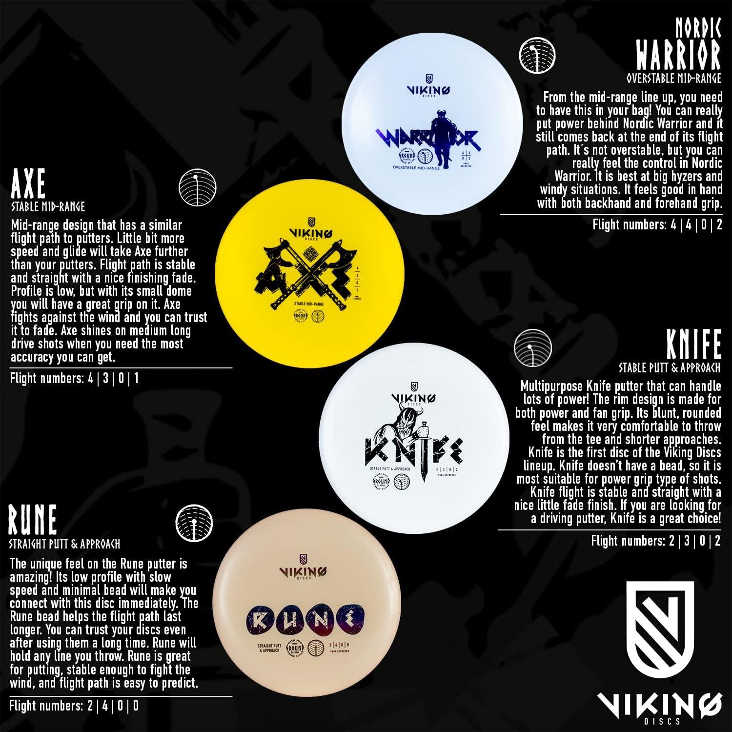 Viking Discs 8-Disc Set - Premium Ground Plastic Disc Golf Equipment ...
