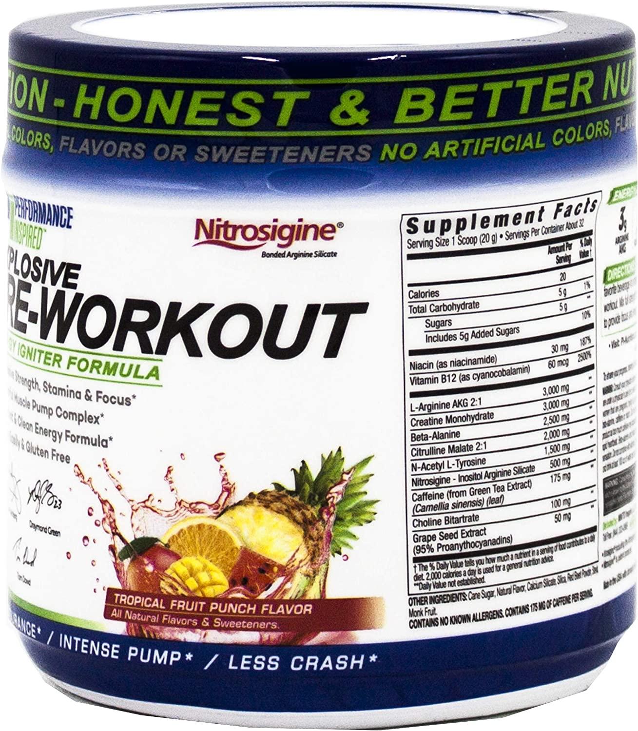 Performance Inspired Nutrition PreWorkout Powder - All Natural Vegan ...