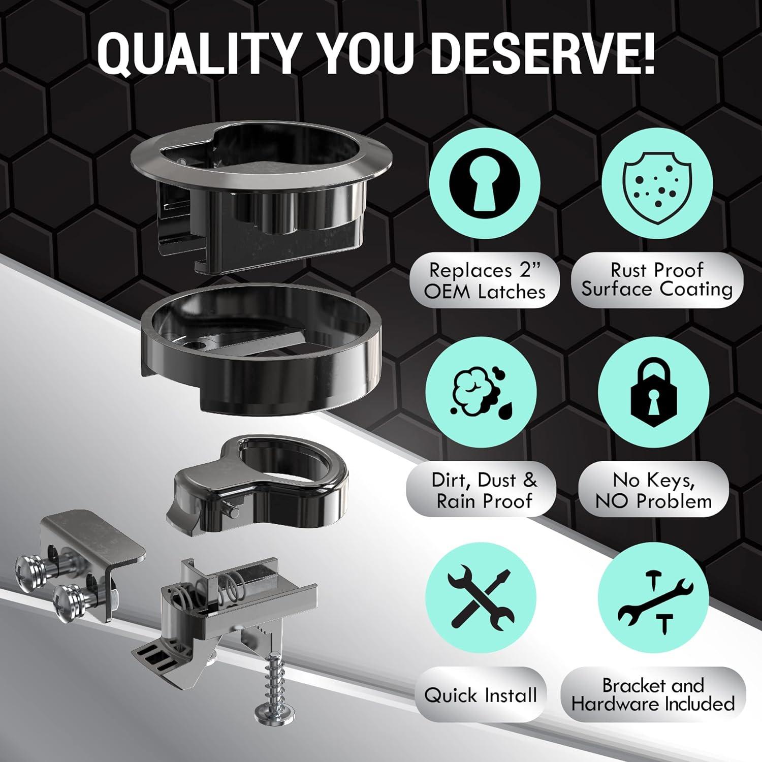 LATCH.IT RV Flush Slam Latch Lock | 2 Pack Black Heavy Duty Metal Boat ...