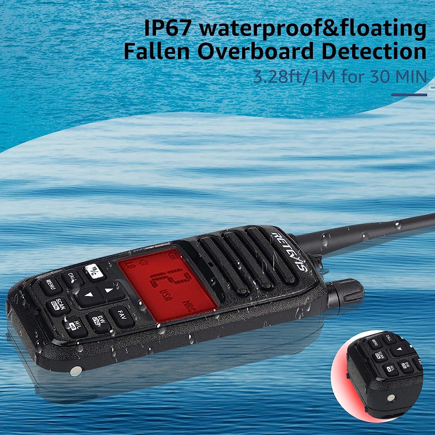 Retevis RM21 Handheld Floating Marine Radio with NOAA Weather ...