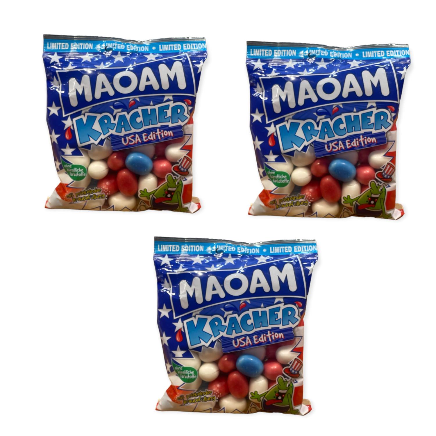 Haribo Maoam Kracher USA Edition - Chewy Dragees Set of 3 600g Bag ...