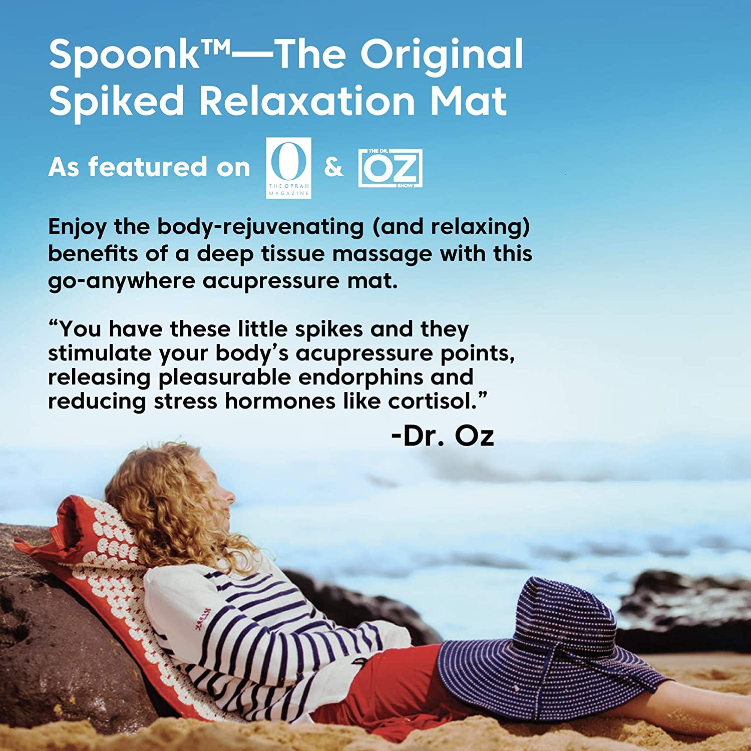 Spoonk Acupressure Eco Mat Navy Blue with Massage Ball & Sling Bag ...