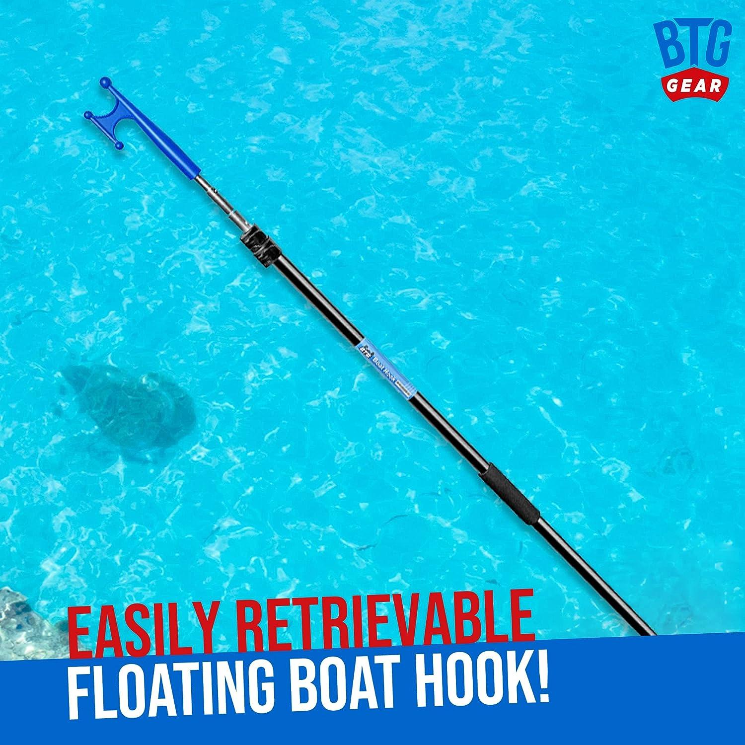 BTG GEAR Marine-Grade Telescoping Boat Pole | 5' to 8.5' w/Removable Hook | Extra-Strong ...