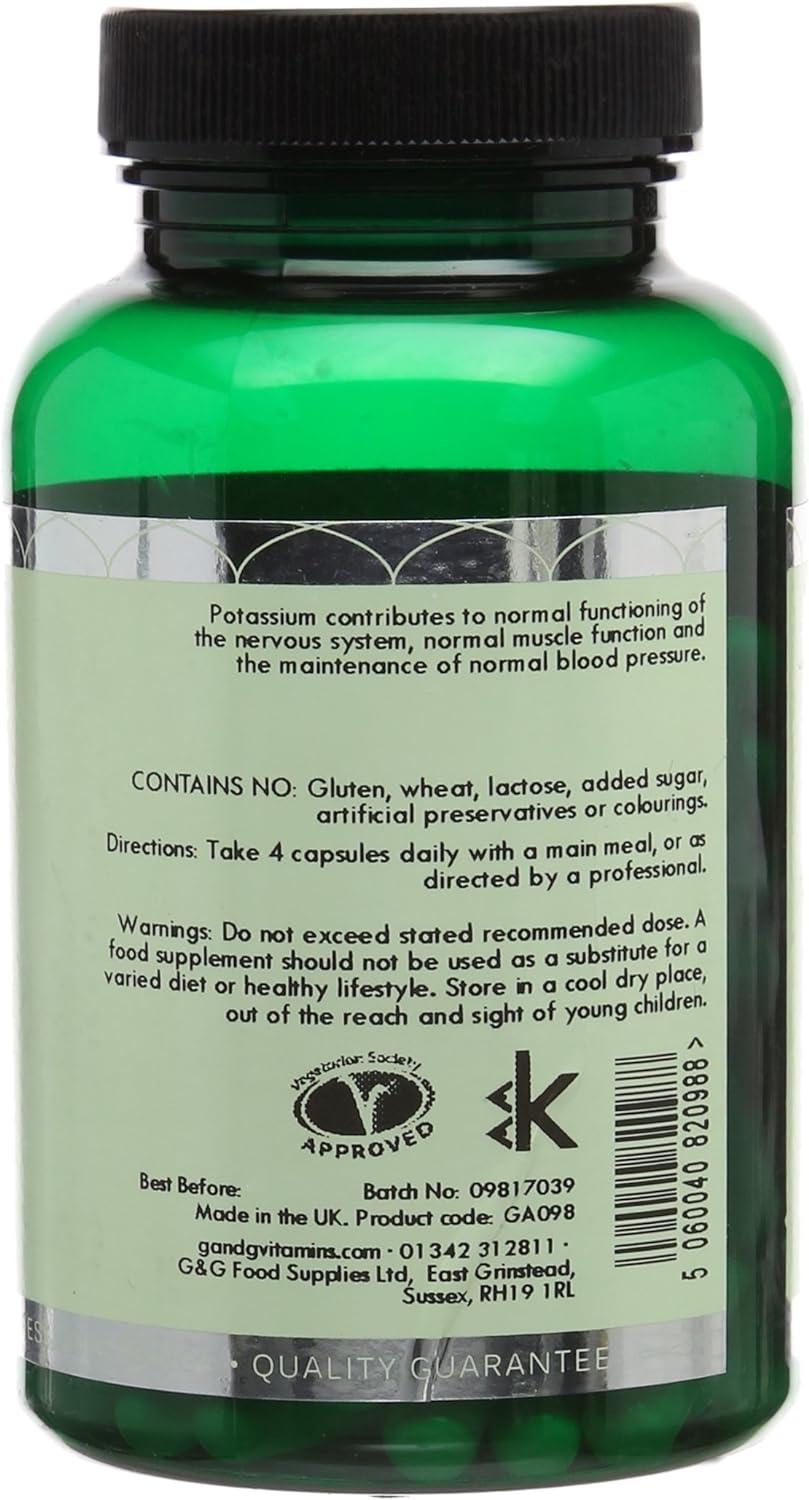 G&G Vitamins 500mg Potassium Gluconate Capsules - Natural Electrolyte ...